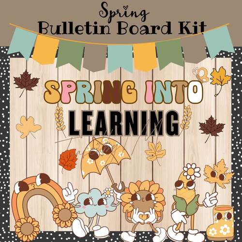 Groovy Spring Bulletin board kit l Spring into Learning Classroom Decor