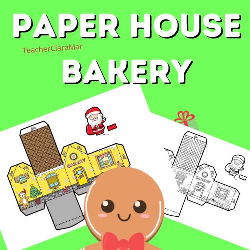 CHRISTMAS PAPER HOUSE 3D Model 3 Teacher ClaraMar by TeacherClaramar