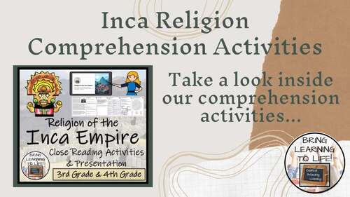 Religion of Inca Empire Reading Comprehension Activities | 3rd & 4th Grade
