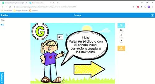 BOOM CARDS Letra G | Sonidos iniciales del alfabeto | Alphabet in Spanish