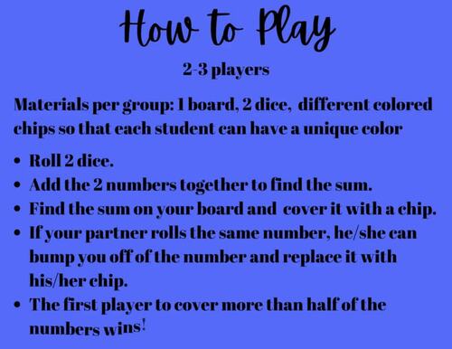 Penguin Day Addition Roll and Cover Bump Math Game Center | TPT