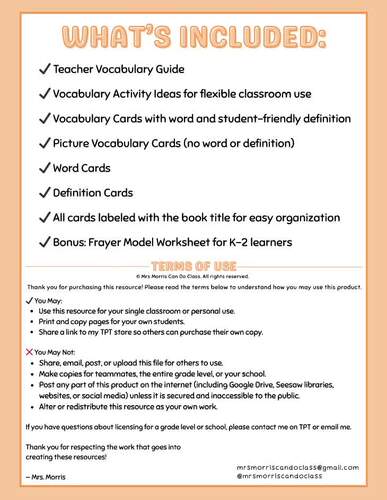 Picture Book Vocabulary | Thank You, Mr. Falker | Primary Grades