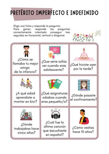 SPANISH TIC TAC TOE. PACK DE TRES EN RAYA PARA NIVEL B1. by Pasajero ...