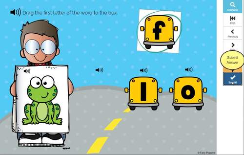 Alphabet Beginning Sounds Boom Cards (F, L, O) - Distance Learning