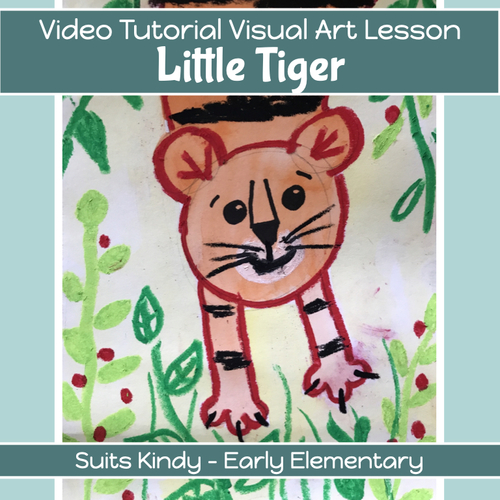LITTLE TIGER Art project with VIDEO GUIDED art lesson K-2nd grade