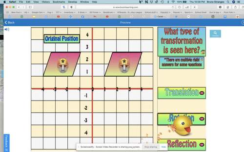 Math Moji Transformations Boom Cards Game + Anchor Charts Geometry
