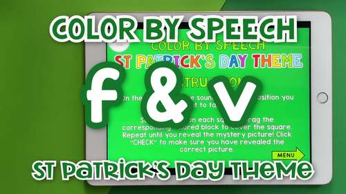 f & v Color By Speech Articulation Game St Patrick's Boom™ Card, PPT ...