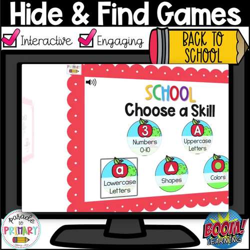 DIGITAL Hide & Find Games - Back to School - Boom Cards - Distance Learning