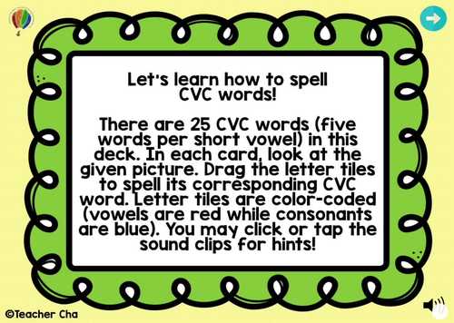 Literacy: Spelling CVC Words 2 - With Audio (BOOM Cards™ for Distance ...