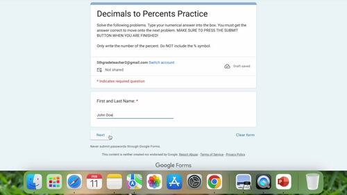 Decimal to Percent Google Forms (Self-Grading) by Reincke's Education Store