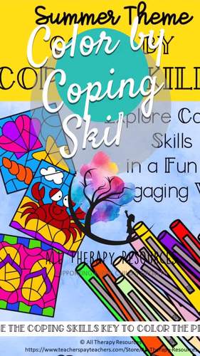 SUMMER Counseling Activities I Color by COPING SKILLS Coloring Page ...