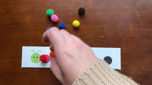 Caterpillar Pom Pom Match, Colour Recognition and Pattern Matching by ...
