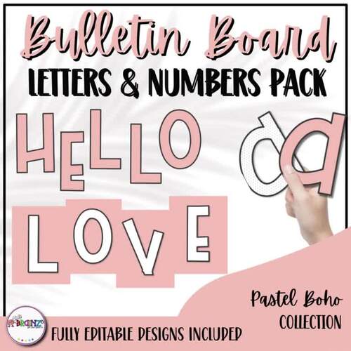Pastel Pink Bulletin Board Letters & Numbers | Classroom Decor | Door ...