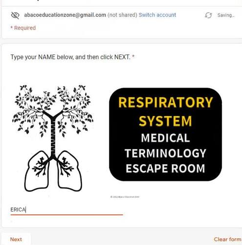 Respiratory System Medical Terminology Escape Room by Abaco Education Zone