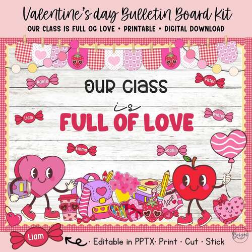 Valentine's Day Bulletin Board Kit: Our Class Is Full Of Love ...