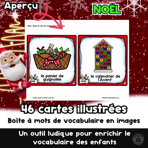 Noël. Boîte à mots de vocabulaire en images | TPT