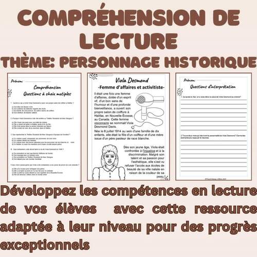 French Reading Comprehension Worksheets -Compréhension de lecture en ...