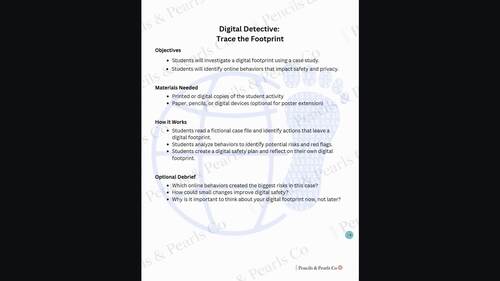 Digital Footprint Activity | Digital Detective Case Study | TPT