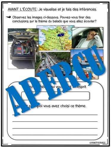 French listening comprehension activities les grandes vacances | TPT