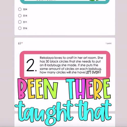 4th Grade Long Division SELF GRADING Quizzes by Been There Taught That