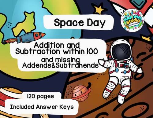 Outer Space Math Worksheets - Addition and Subtraction within 100