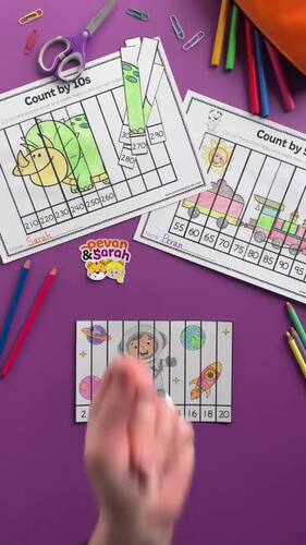 Skip Counting Number Strip Puzzles | Skip Counting by 2s, 5s & 10s ...