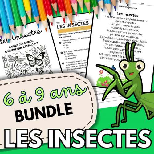 Insectes – Bundle Lecture, Compréhension et Cahier de Coloriage ...
