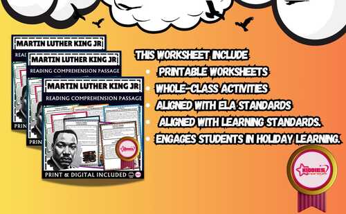 Non Fiction Martin Luther King Jr Reading Comprehension Passage 3rd ...