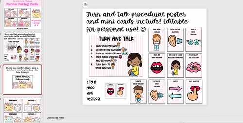 Pink School Theme Partner Pairing Cards - Classroom Management | TPT