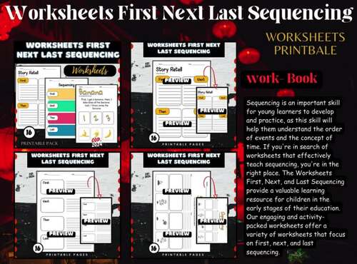 Worksheets First Next Last Sequencing by English For Kids ABC | TPT