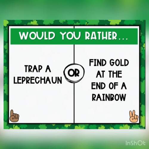 St. Patrick's Day Would You Rather Writing Activity & Digital Class ...