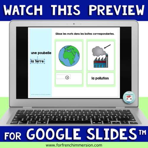 French Earth Day Vocabulary for Google Slides™ Le jour de la Terre ...