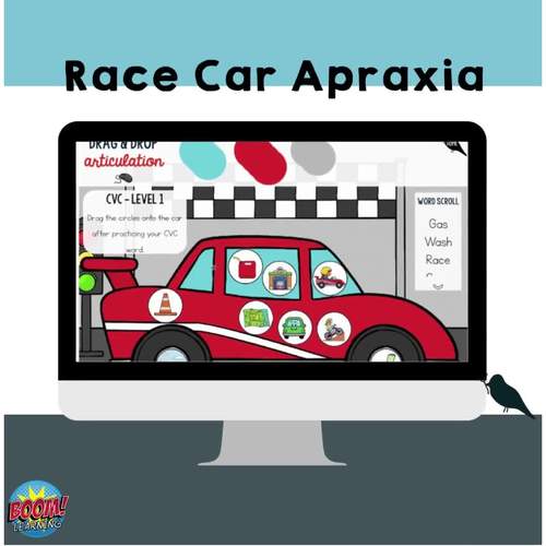 Race Car Apraxia Boom Cards™ & Printable Articulation Worksheets CVC ...