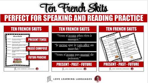 French Role Play Skits - Present, Passé Composé, Futur Proche Dialogues