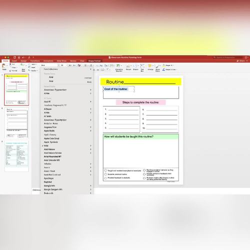 Editable Classroom Routine Planning Form | Back-to-School & Routine Reset