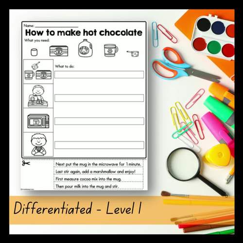 How To Make Hot Chocolate | Differentiated Procedure Writing Worksheets