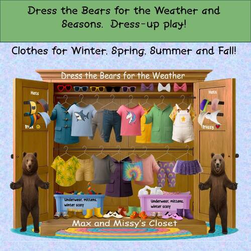 Dress the Bears for Seasons & Weather editable .ppt Preschool ...