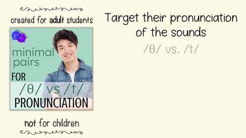 TH vs. T Minimal Pairs – Pronunciation Presentation & Activities for ...