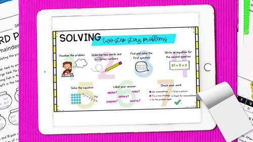 Multi-Step Word Problems All Operations 4th Grade Math Unit Worksheets ...