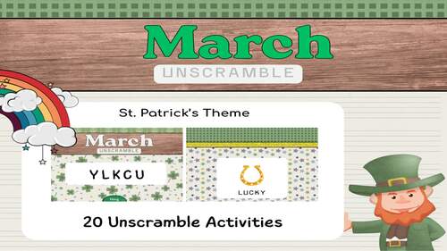 St. Patrick’s Day Word Scramble | Morning Meeting/ELA Slides | TPT