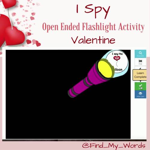 Speech Therapy I Spy Flashlight Search Boom Cards - Valentine by Find ...
