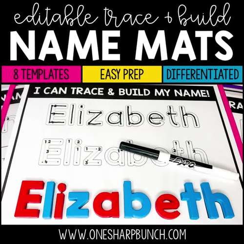 Name Practice Trace & Build Mats Editable Name Tracing & Writing Name ...