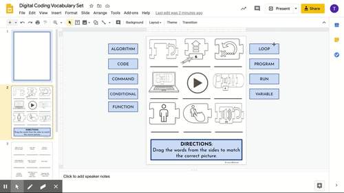 Coding Vocabulary Worksheets by Vr2lTch | TPT