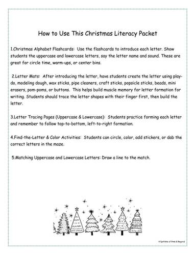 Christmas Letter Tracing & Flashcards | Early Literacy Activities for ...