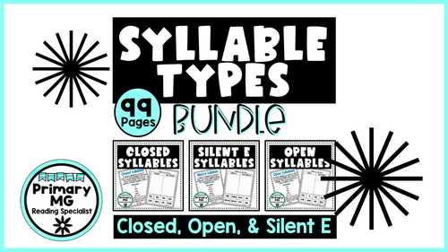 Syllable Types | Closed | Open | Silent E | BUNDLE | Science of Reading