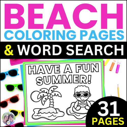 Beach Word Search - Beach Coloring Pages - Summer Coloring Sheets ...