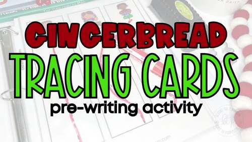 Gingerbread Line Tracing Cards by Beyond the Playroom | TPT