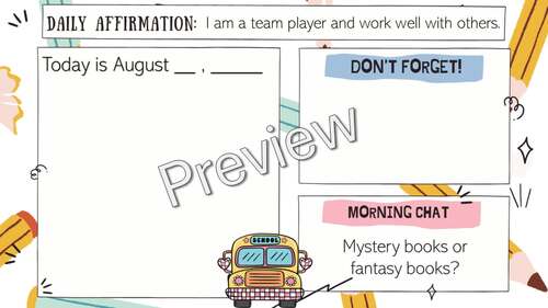 Editable August Morning Meeting Slides | Daily SEL Affirmations for K–5 ...