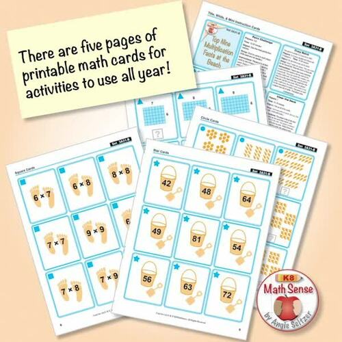 Top Nine Multiplication Facts at the Beach: Summer Math Sense Card ...