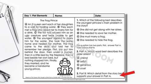 STAAR Story Plot Elements Quiz Worksheets Passages Activities Short Stories